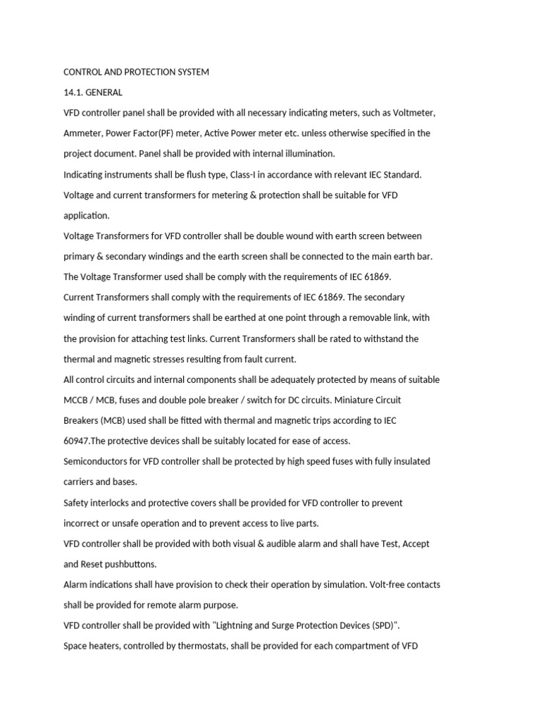 Specification For VFD | PDF