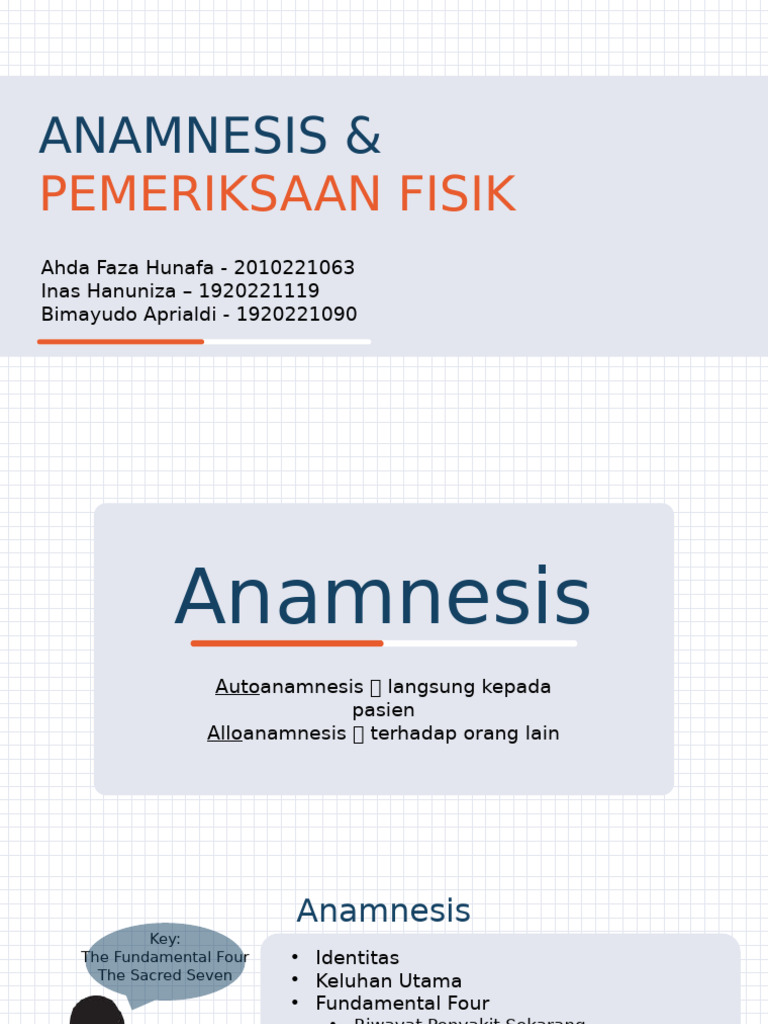 Anamnesis & Pemeriksaan Fisik | PDF