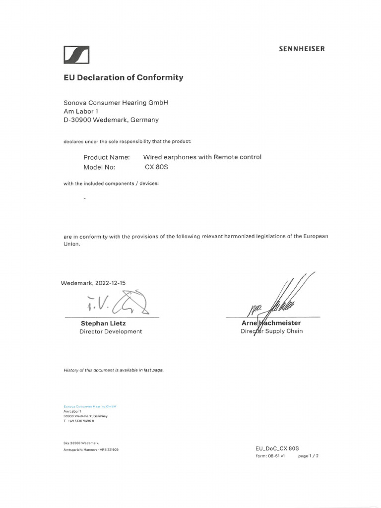 EU_DoC_CX 80S_sign | PDF