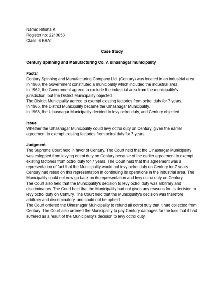 Case Study - Business Law | PDF