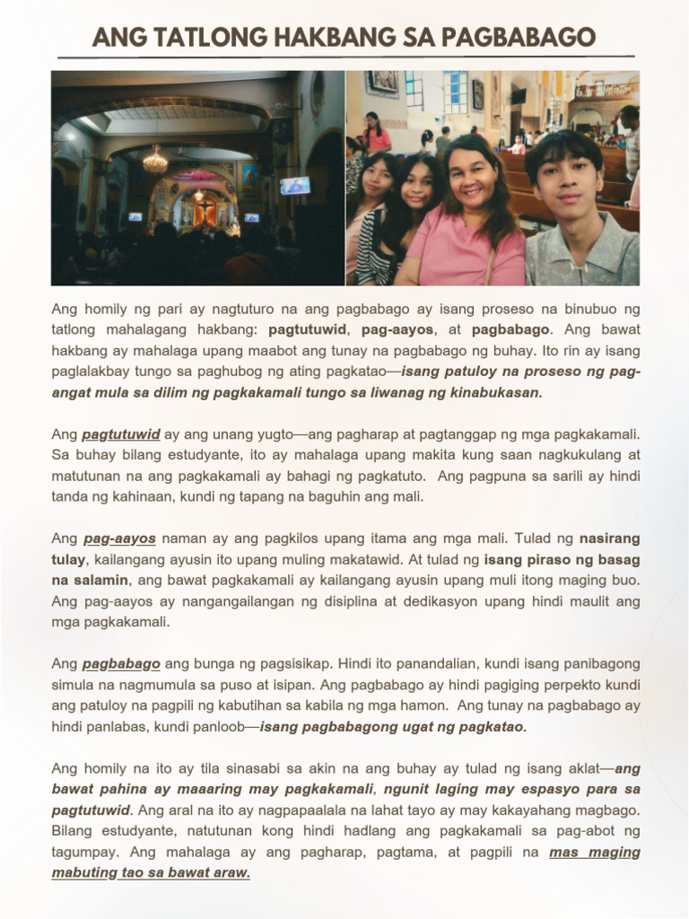Tatlong Hakbang Sa Pagbabago 20241217 221053 0000 | PDF