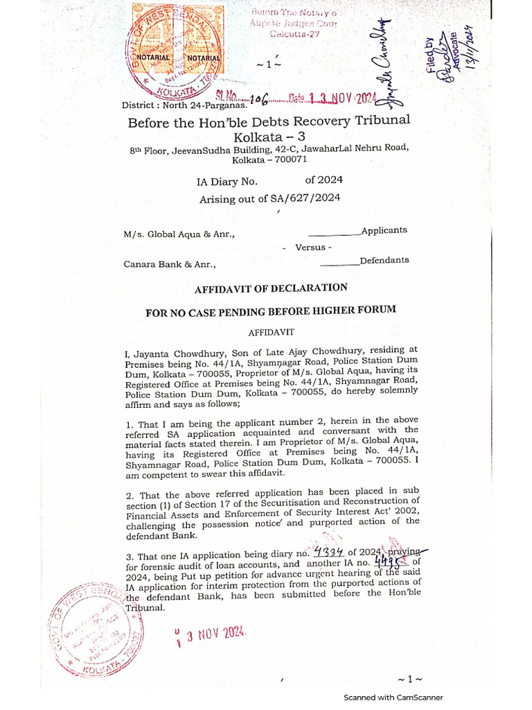Affidavit of Declaration for Forensic Audit | PDF
