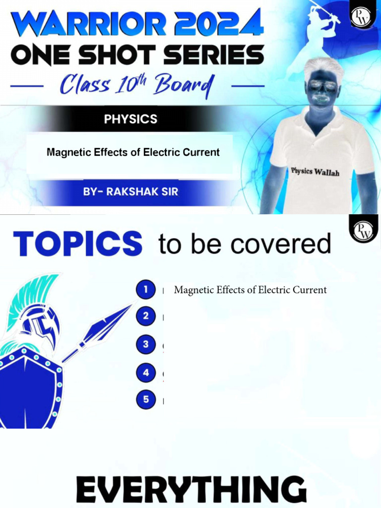 Magnetic Effects of Electric Current Notes | PDF