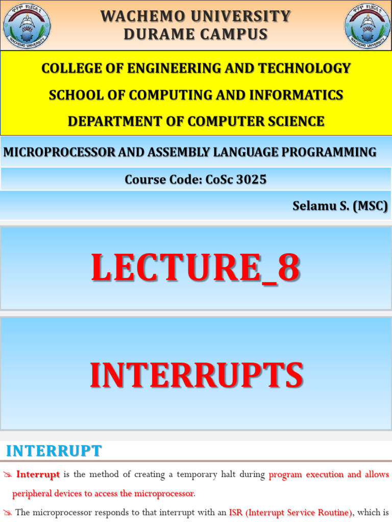 LECTURE_8 Interrupts | PDF | Computer Architecture | Computing LECTURE_8 Interrupts | PDF | Computer Architecture | Computing