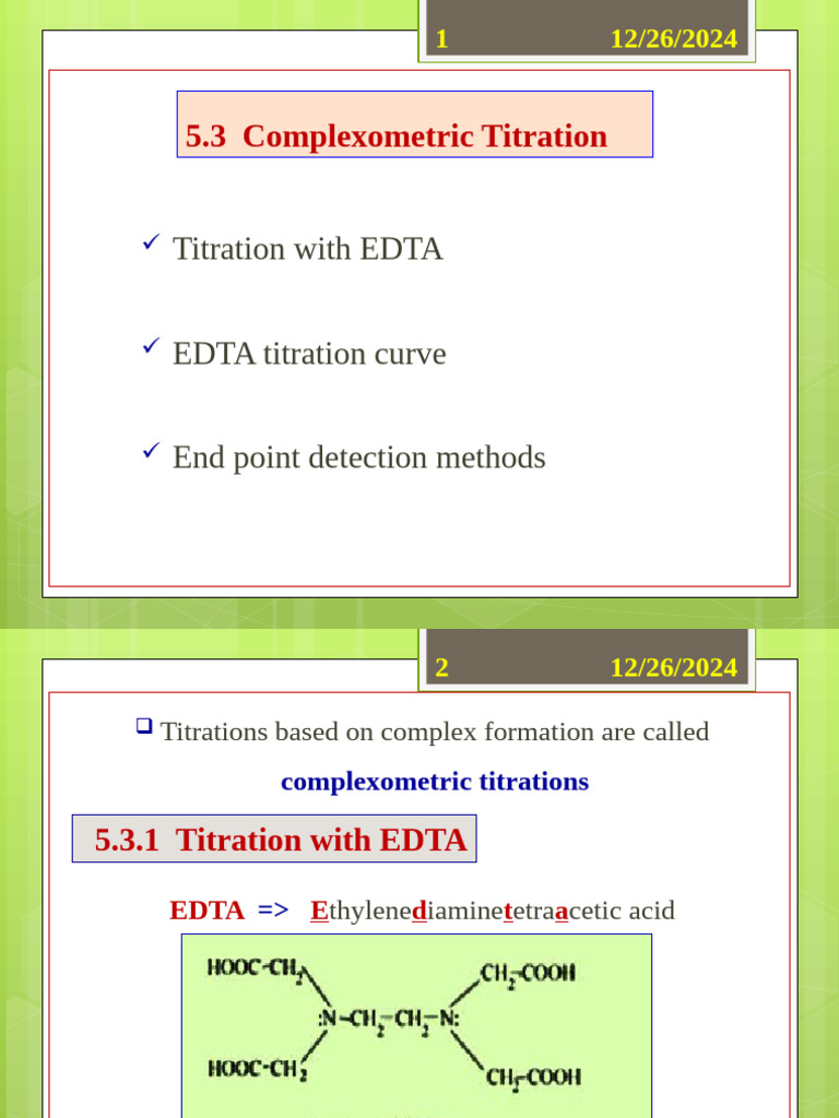 Complexometric Titration | PDF | Titration | Chemistry