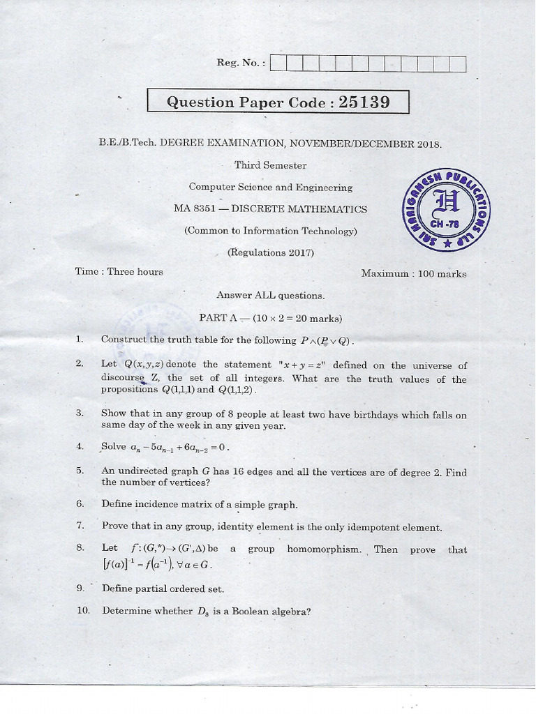 DM R-17 Novdec-18 QP | PDF