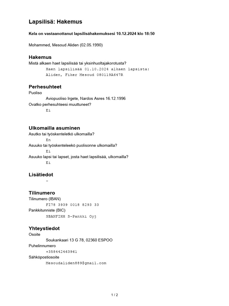 Kela Asiakirja | PDF