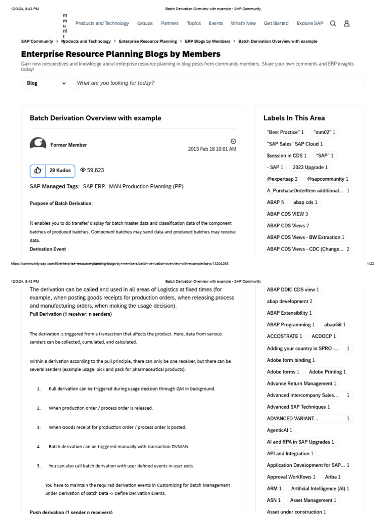 Batch Derivation in SAP ERP | PDF | Enterprise Resource Planning | Computing