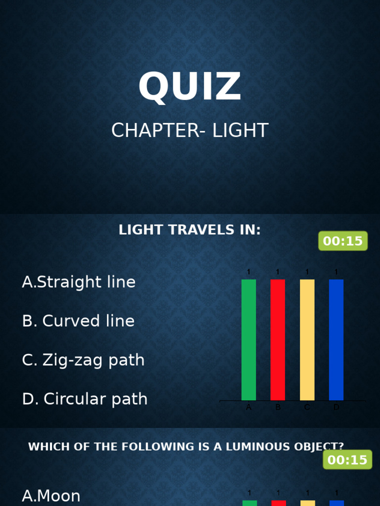 QUIZ CLASS 6 Chapter Light | PDF