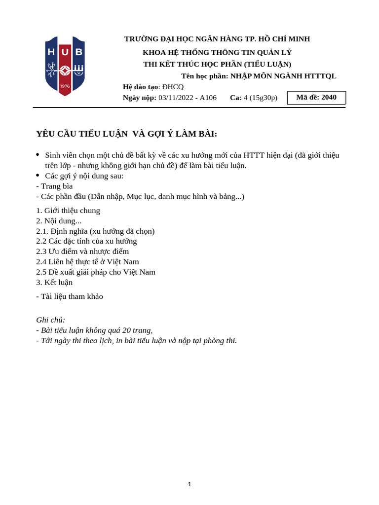 2022-De Tieu Luan - D01 | PDF