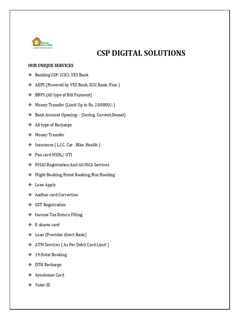 CSP Digital Solutions Service PDF (2) - 1 | PDF