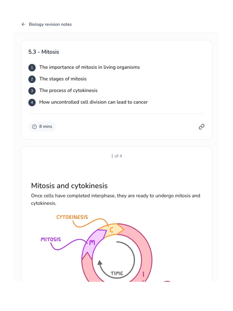 Mitosis: Stages and Importance in Biology | PDF | Mitosis | Cell (Biology)