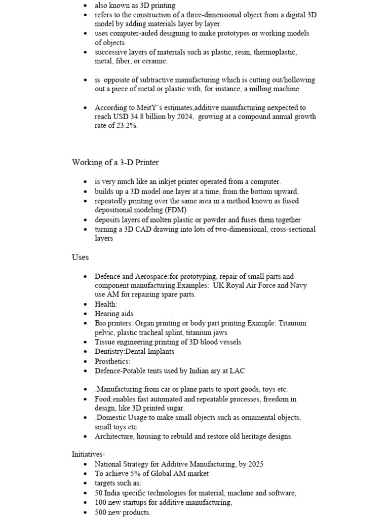 Additive Manufacturing Pdf 3 D Printing Secondary Sector Of The
