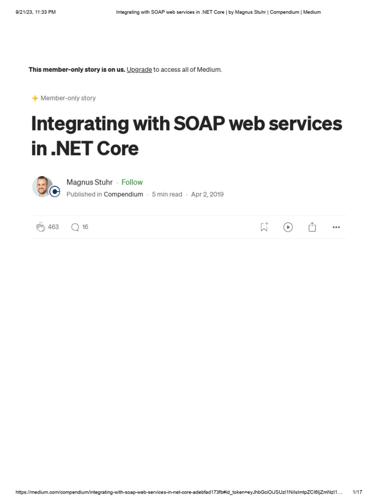 Integrating With SOAP Web Services in .NET Core - by Magnus Stuhr - Compendium - Medium | PDF ...