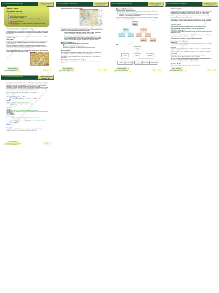 P2 9.1) Computational Thinking Skills | PDF | Abstraction (Computer Science) | Parameter ...