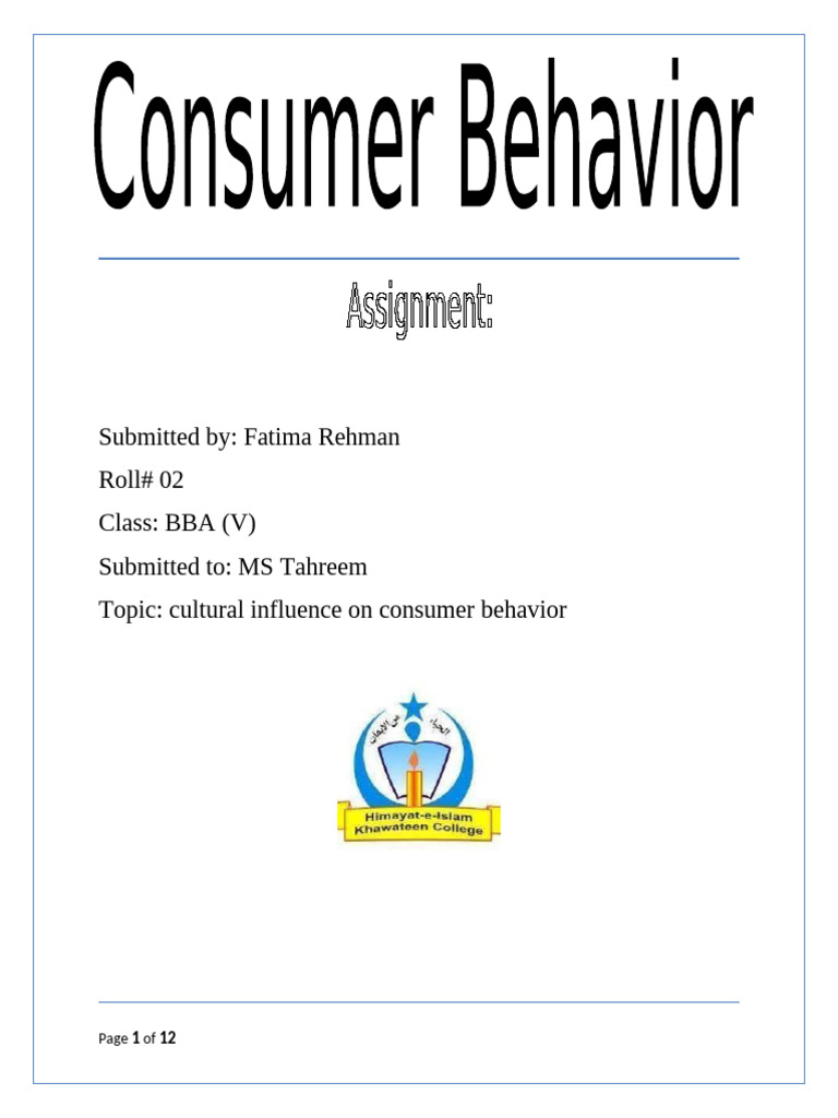 Cultural Impact on Consumer Behavior | PDF | Behavior | Rituals