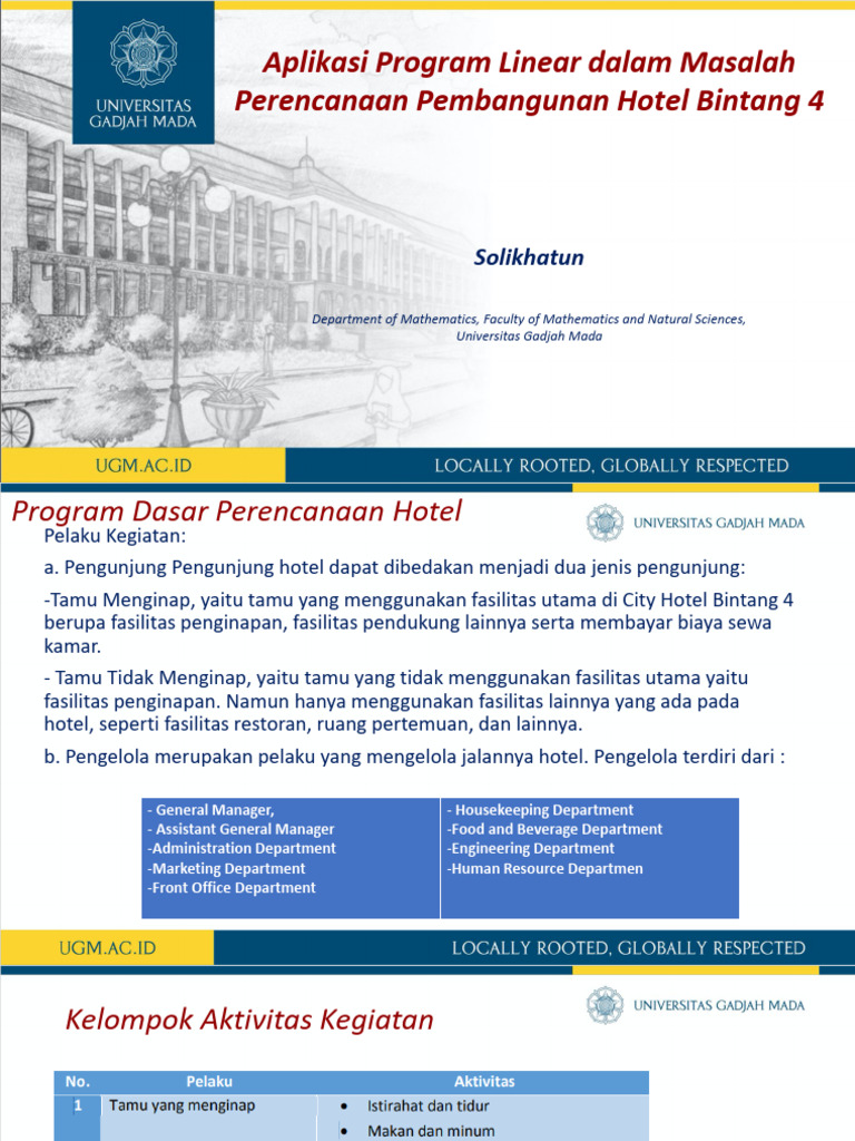 Aplikasi Program Linear untuk Hotel Bintang 4 | PDF