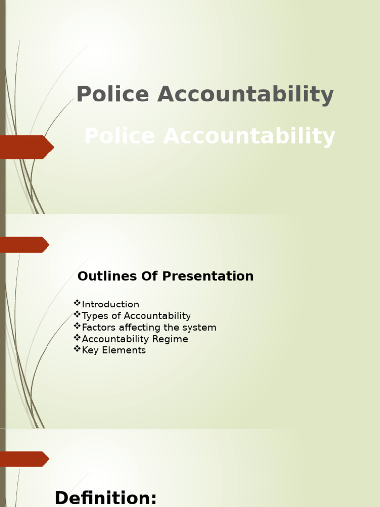 Understanding Police Accountability Mechanisms | PDF
