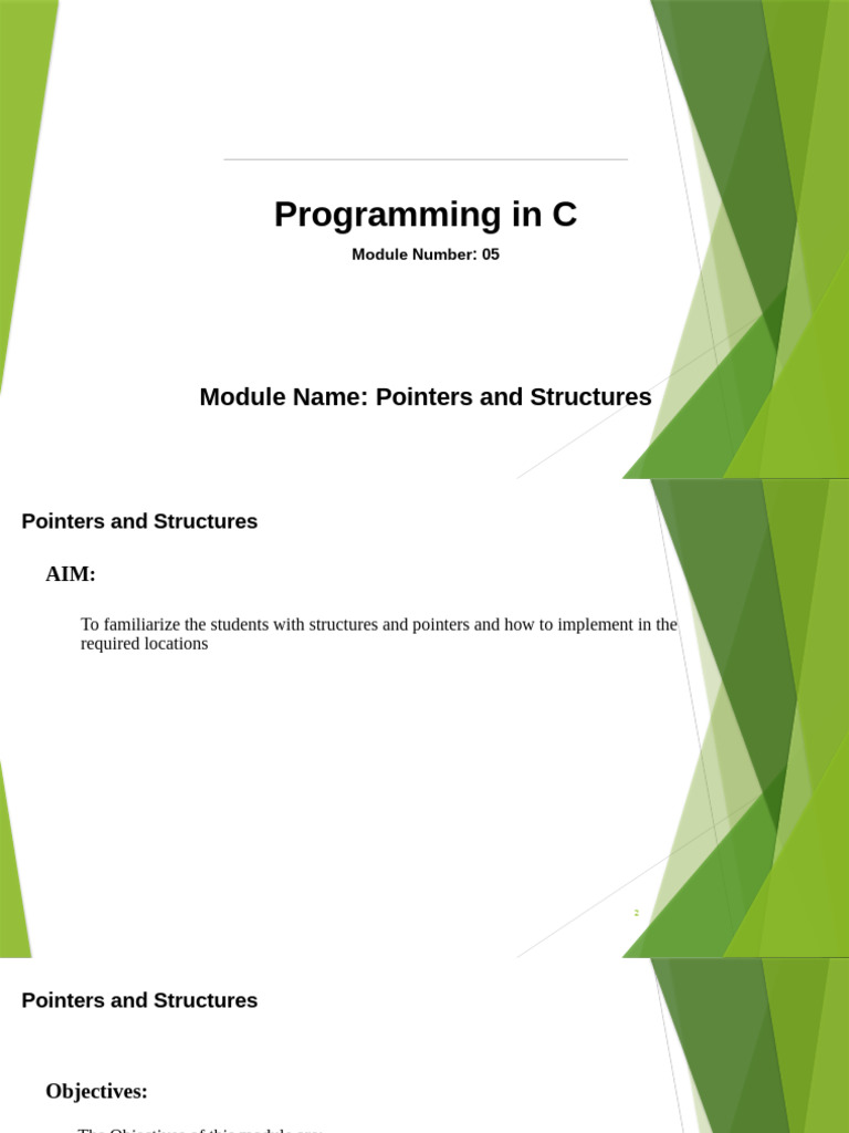 Programming In C Module V Pdf Pointer Computer Programming Data Type
