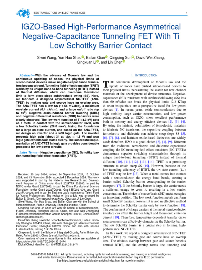 IGZO-Based_High-Performance_Asymmetrical_Negative-Capacitance_Tunneling_FET_With_Ti_Low_Schottky ...