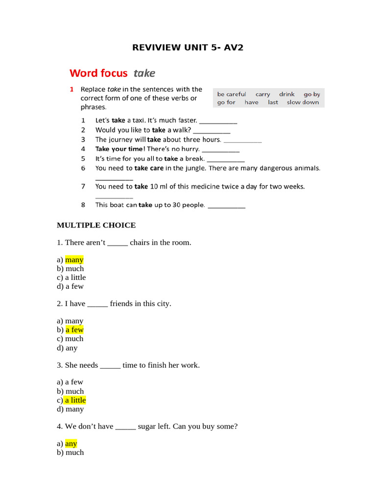Reviview Unit 5: Multiple Choice Quiz | PDF