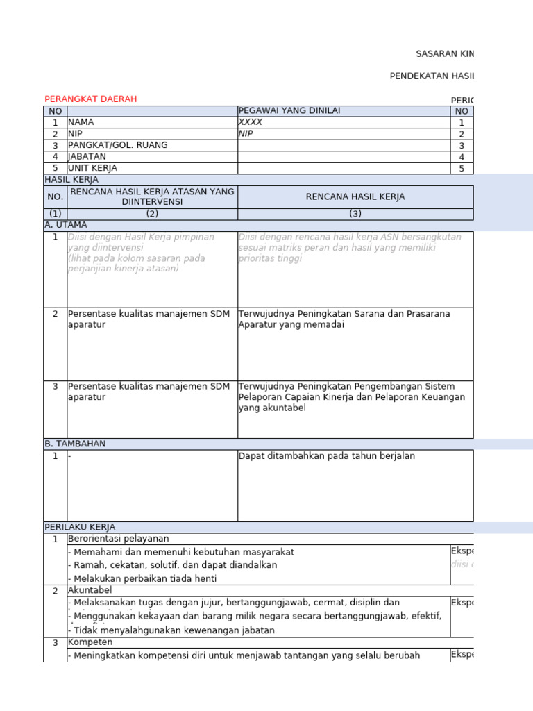 SKP_2022_Form Kosong JAJF Kuantitatif | PDF