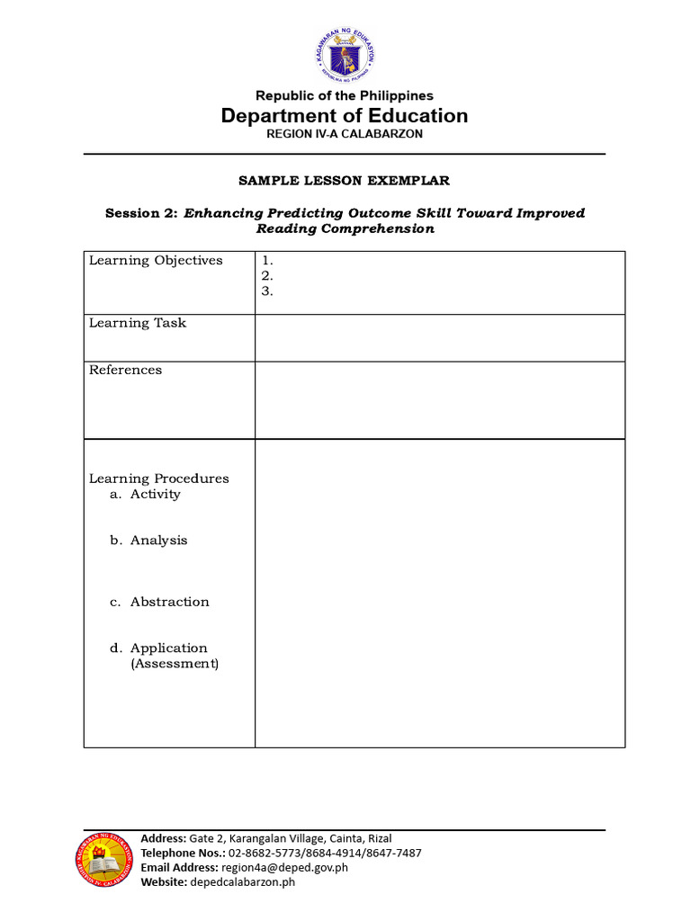 Lesson Exemplar Template - Module 1 Session 2 | PDF