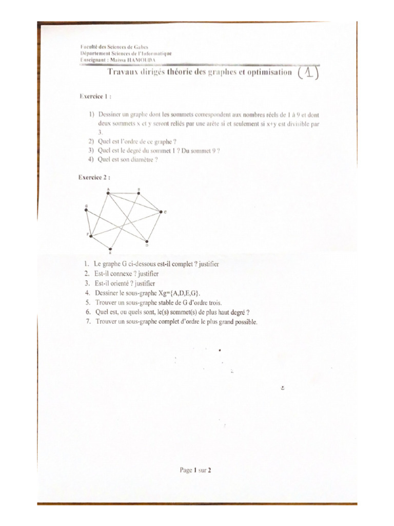 TD1 Correction | PDF