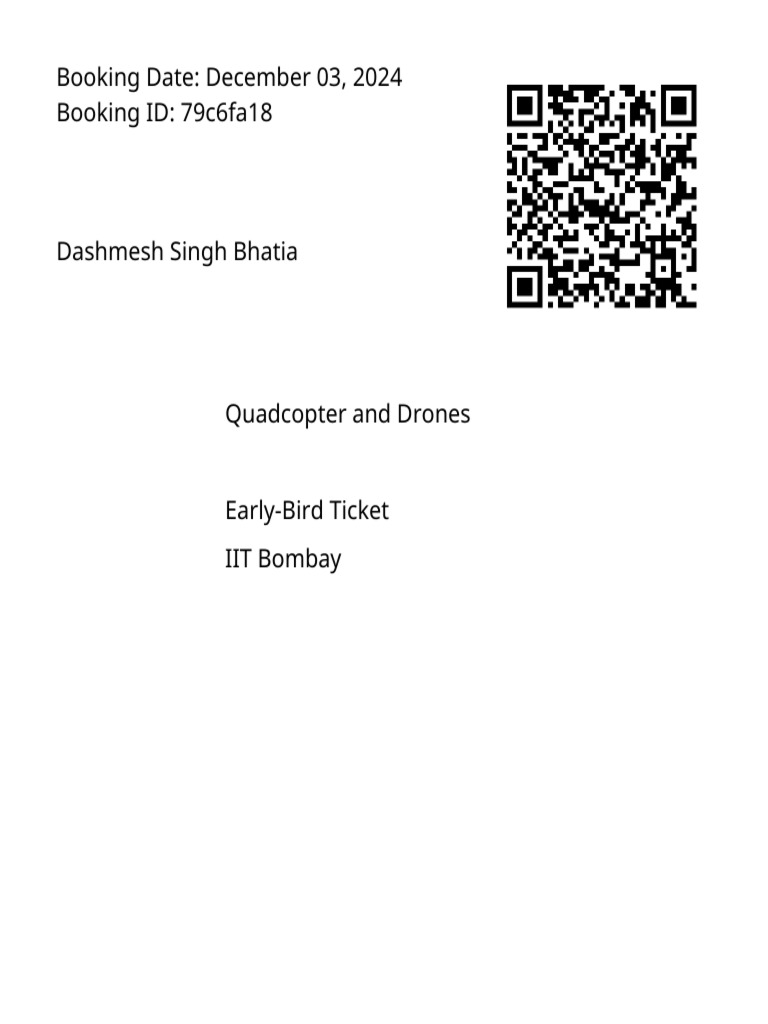Qudacopter, IITB Techfest Ticket | PDF