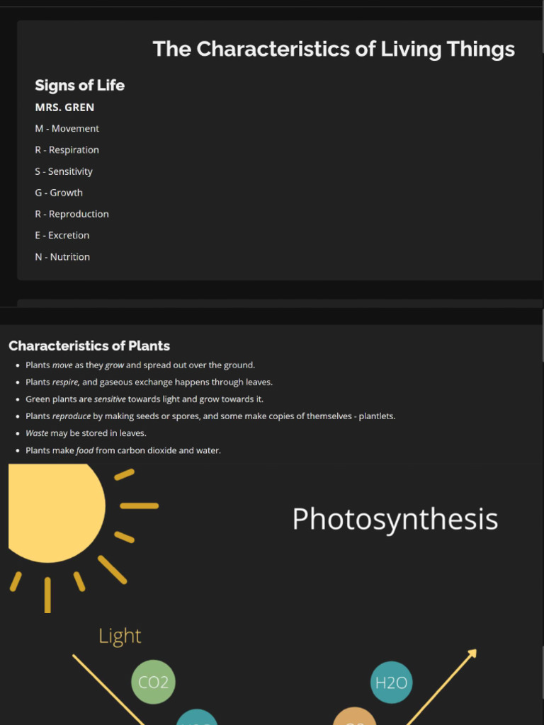 The Characteristics of Living Things (Biology) | PDF
