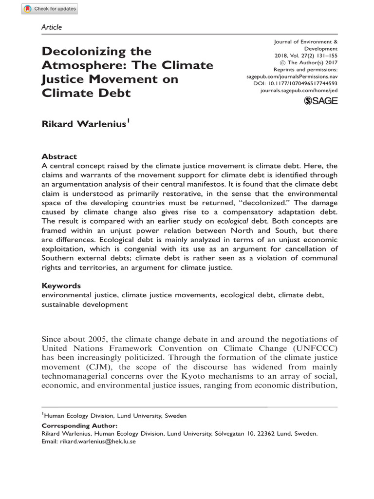 Decolonizing The Atmosphere | PDF | Greenhouse Gas | Climate Change