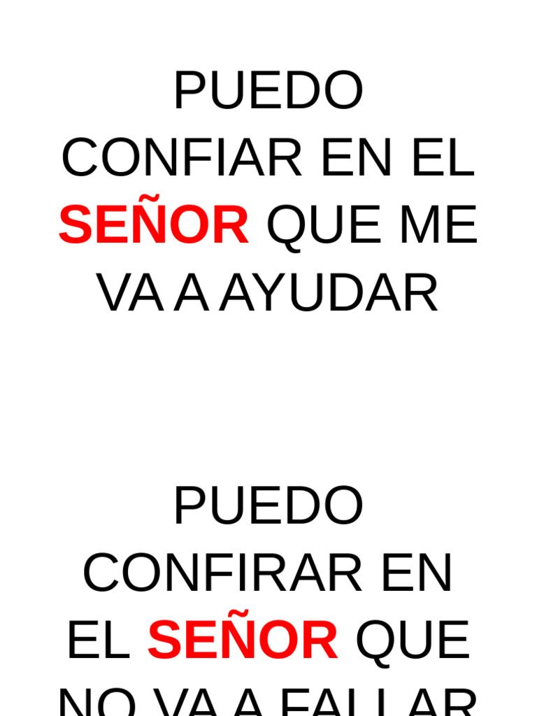 Puedo Confiar en El Señor Que Me Va A Ayudar Puedo Confirar en El Señor ...