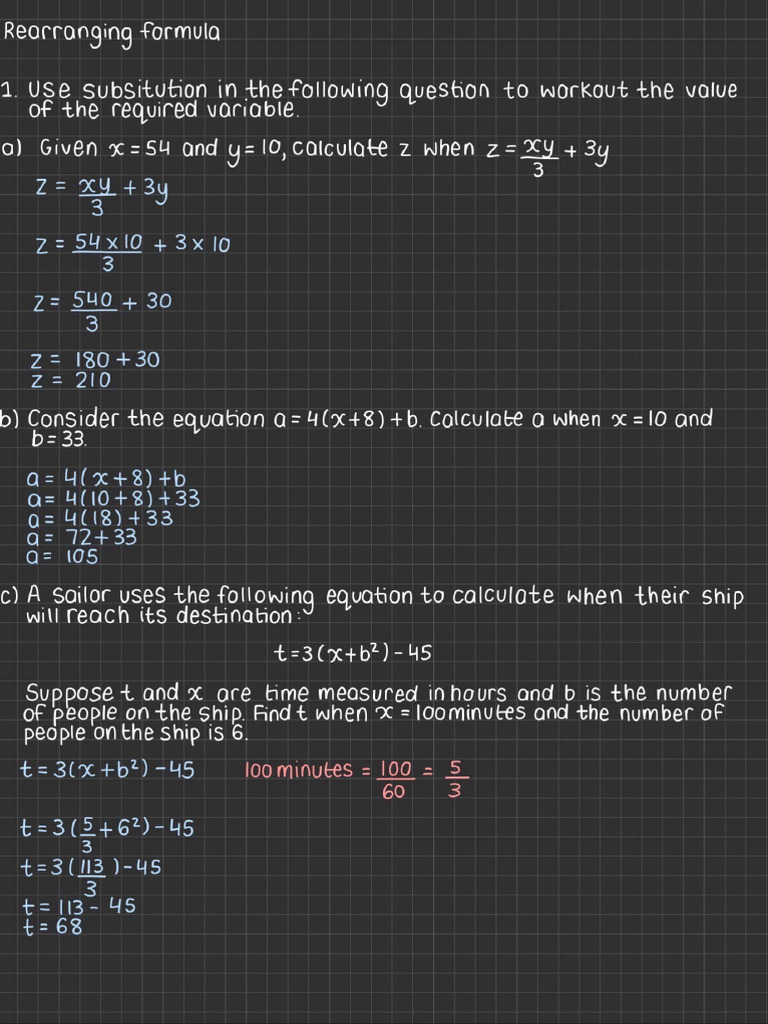 Rearranging Formulae | PDF
