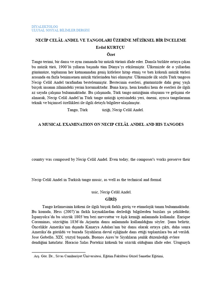 necip celal andel makale | PDF