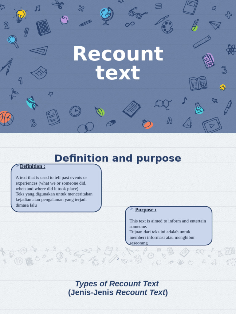 Understanding Recount Texts | PDF | Subject (Grammar) | Grammatical Tense