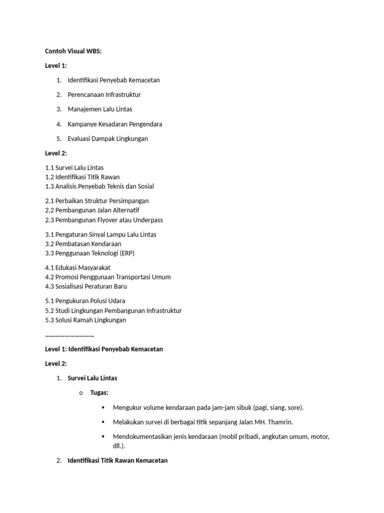 Contoh Visual WBS | PDF