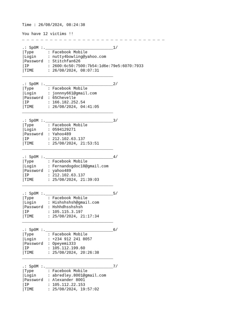 Sp0m Victims (2024_8_26) | PDF