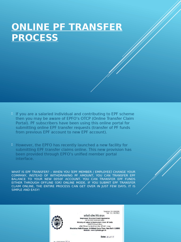 Online PF Transfer Process | PDF | Employee Relations | Computer Security