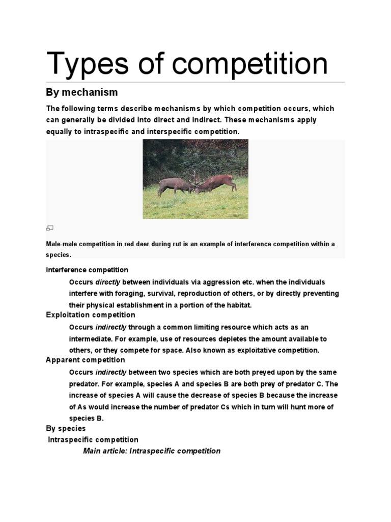 Types of Competition | PDF | Organisms | Ecology