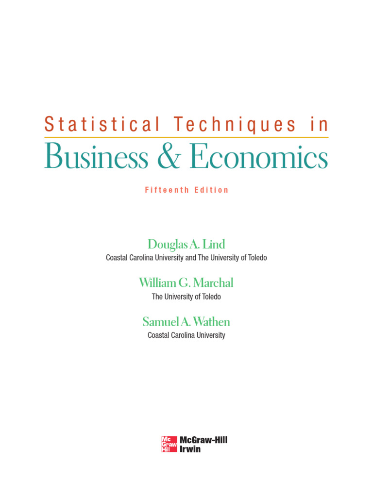 Statistical Techniques in Business 15th Ed. | PDF | Variance | Mean