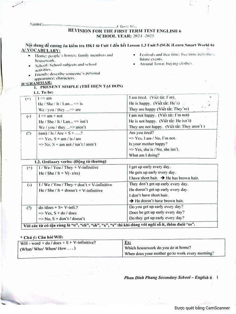 giải đề hk1 TA 6. dx chih sua | PDF | Veneration Of The Dead | Anthropology