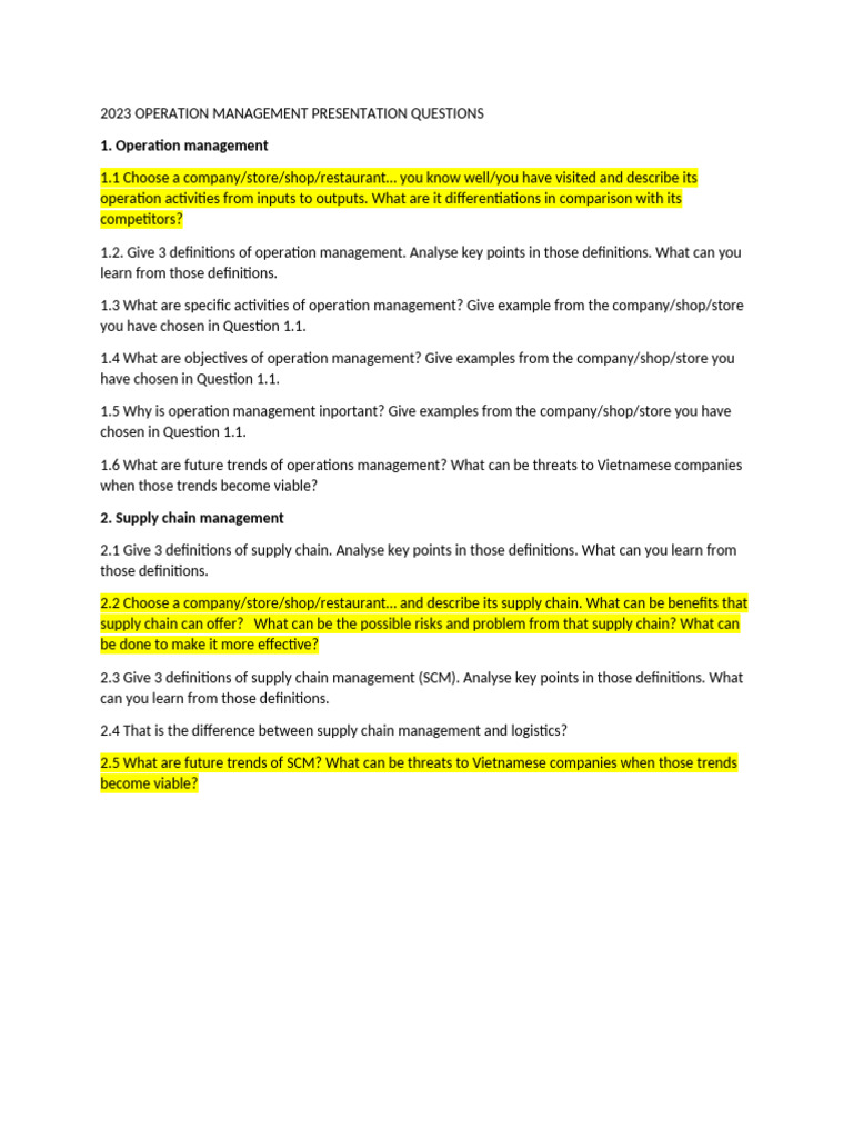 2023 Operations and Supply Chain Insights | PDF