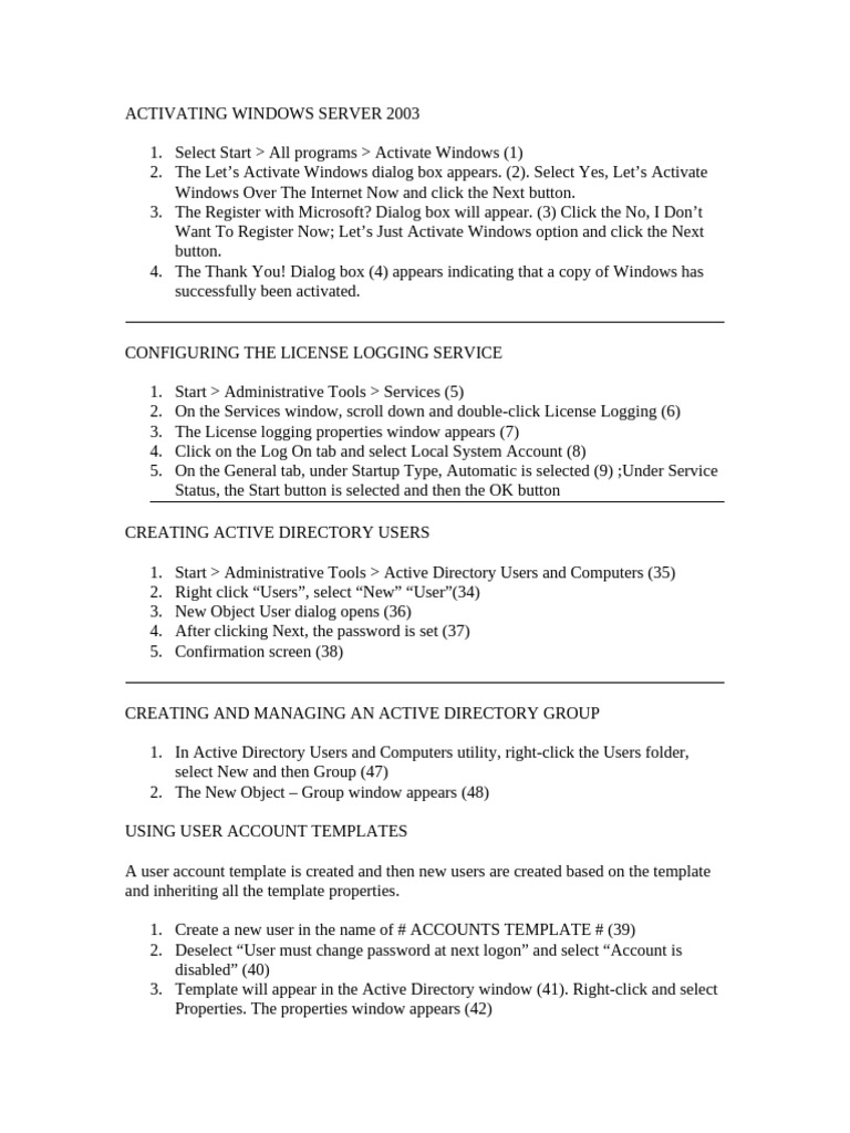 Activating Windows Server 2003 | PDF | Microsoft Windows | Active Directory