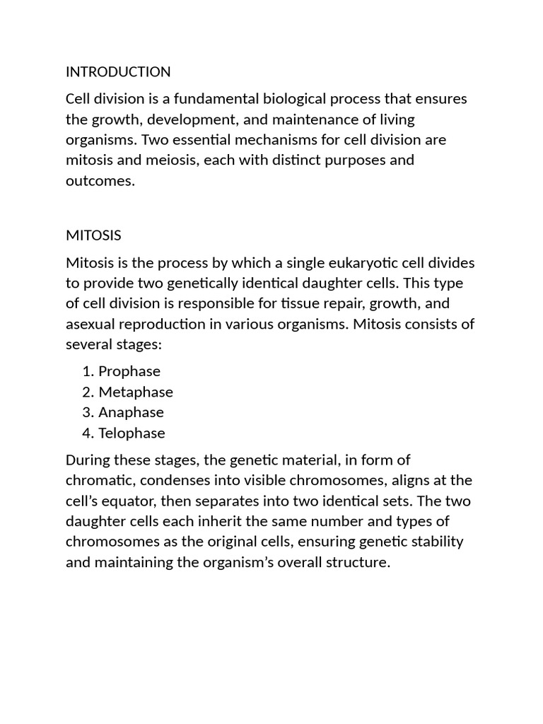 board project | PDF | Meiosis | Mitosis