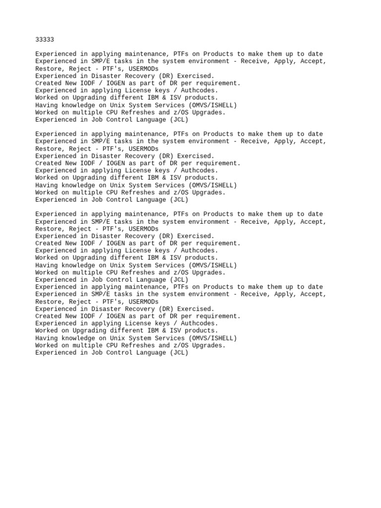 MVS Description Roles | PDF