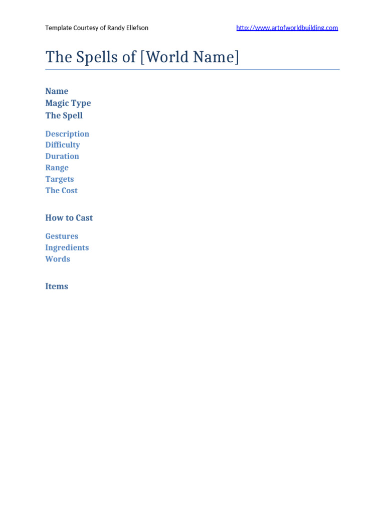 Spell Template | PDF