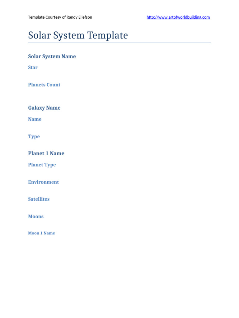 Solar System Template | PDF