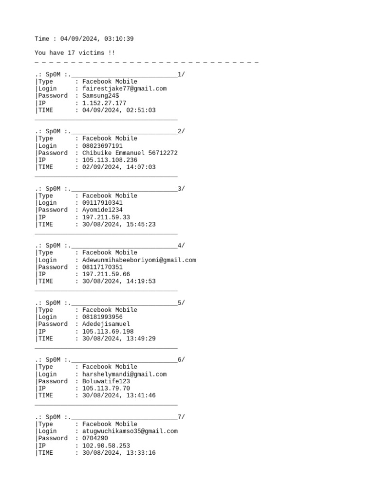 Sp0m Victims (2024_9_4) | PDF