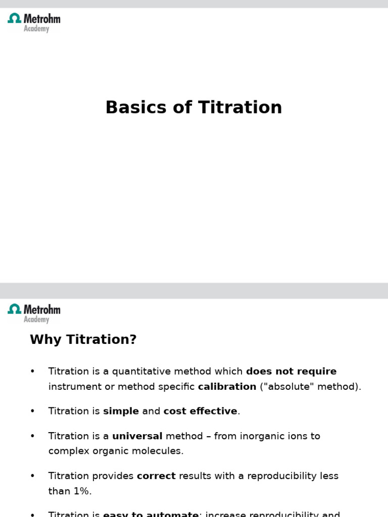 Basics of Titration | PDF | Titration | Chemistry