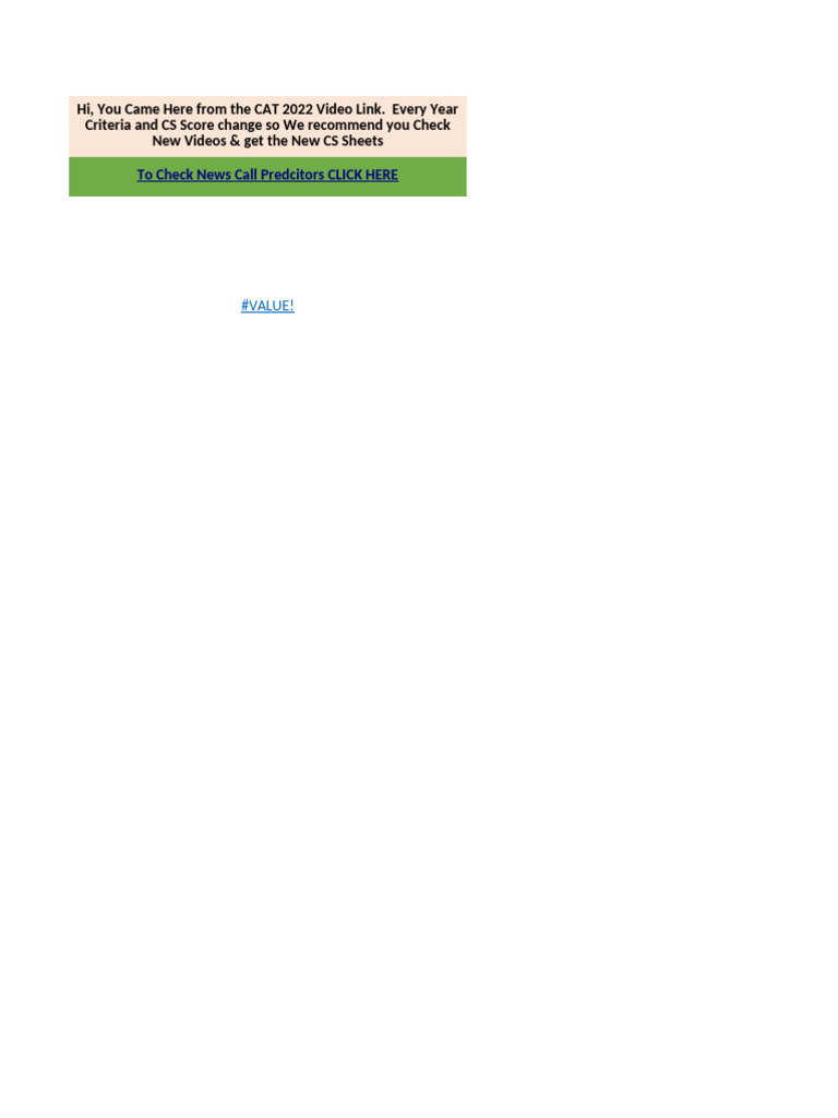 CAT 2022 CS Score Updates & Resources | PDF